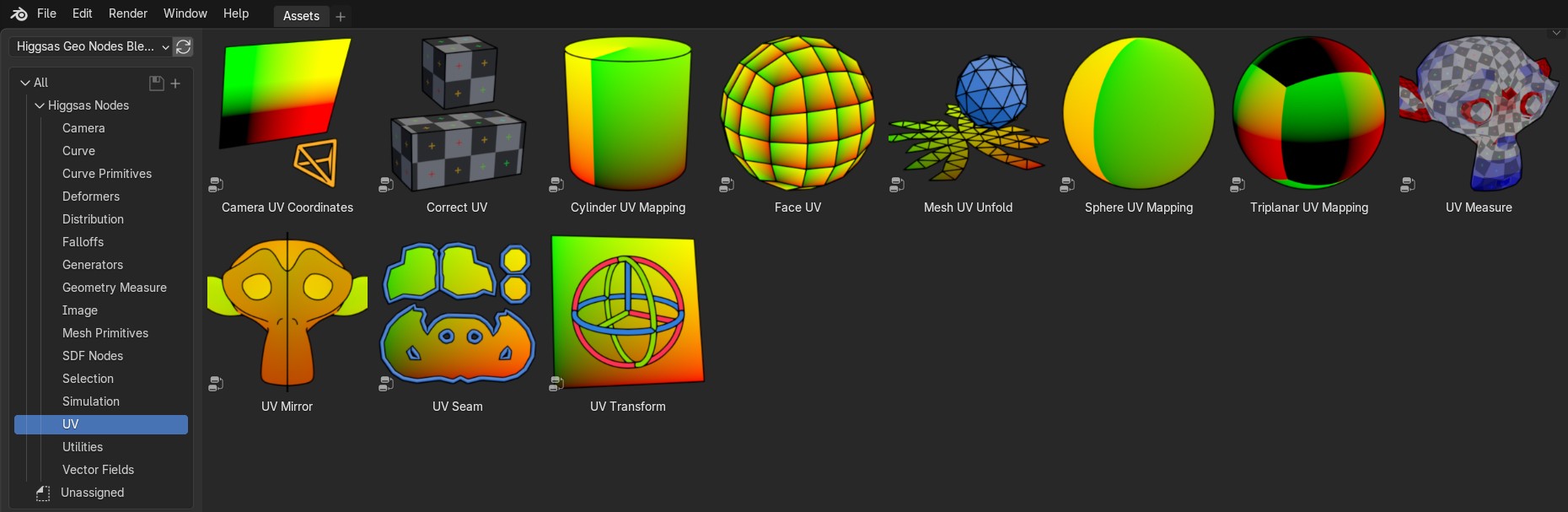 UV — Higgsas Geo Nodes Manual 0.1 documentation